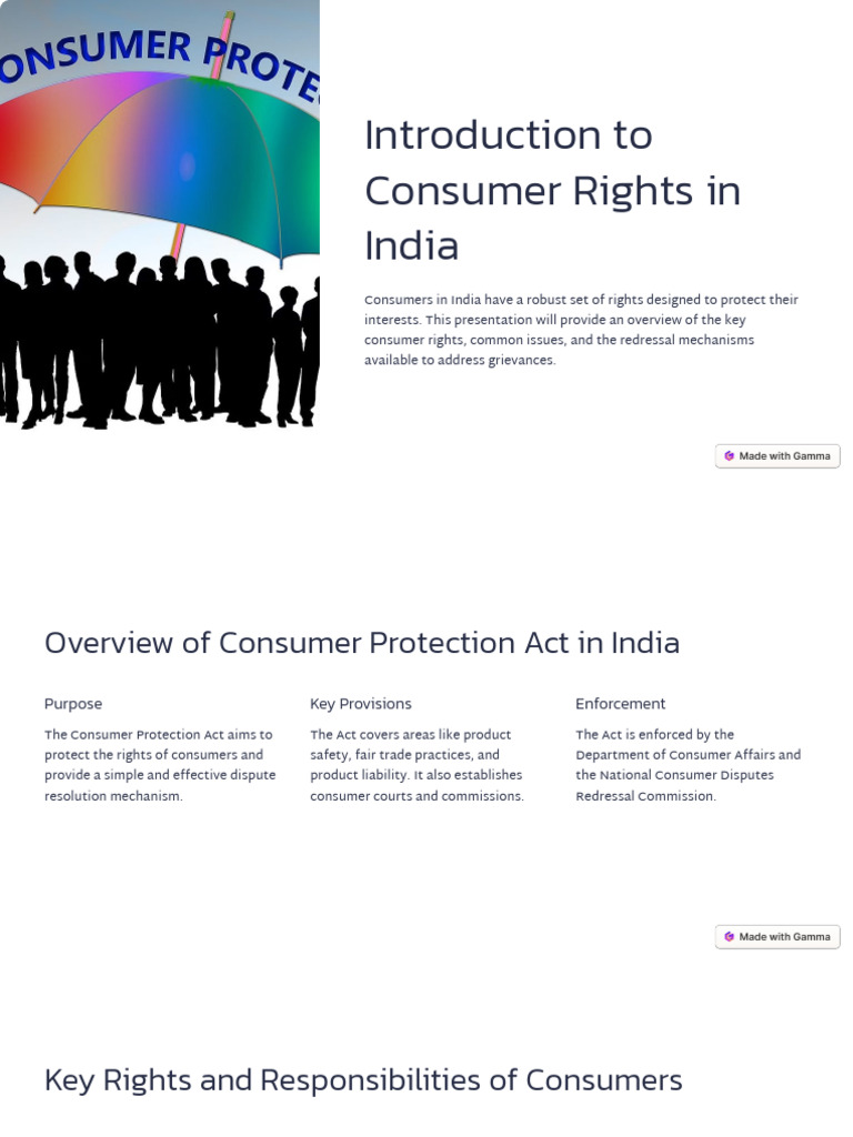 Introduction to Consumer Rights in India | PDF | Consumer Protection ...