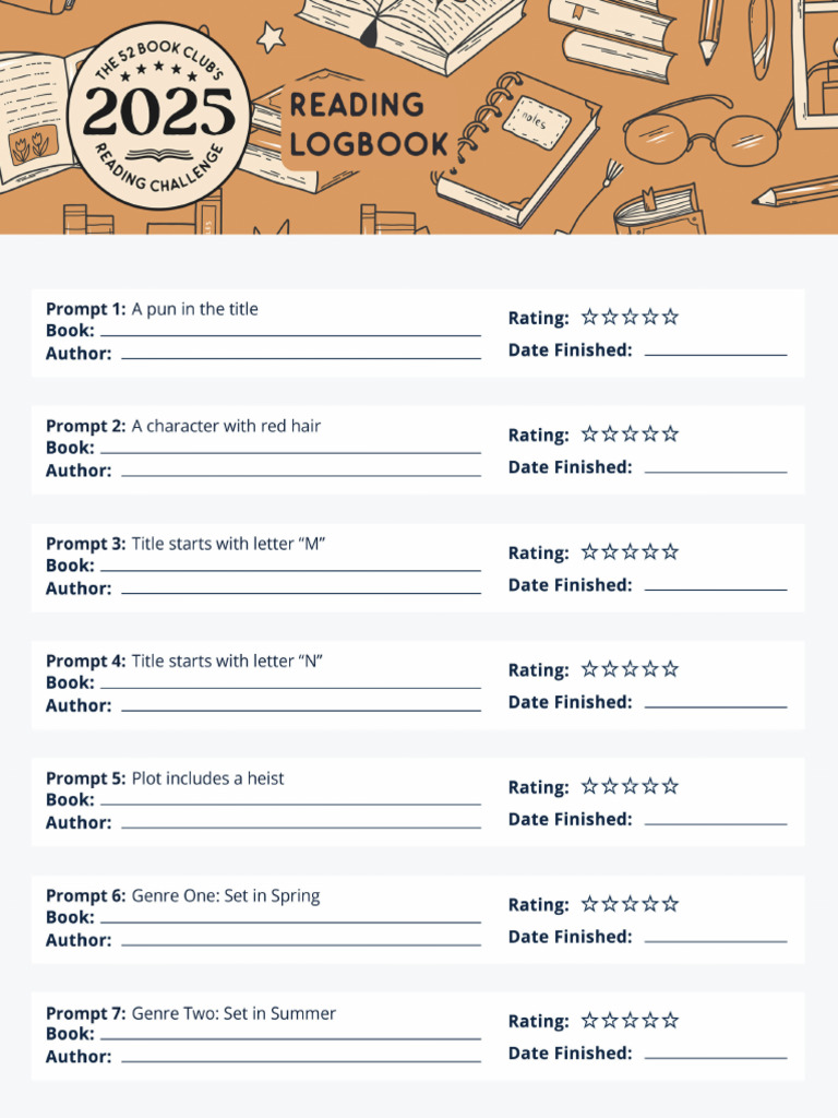 T52BC 2025 Reading Logbook | PDF