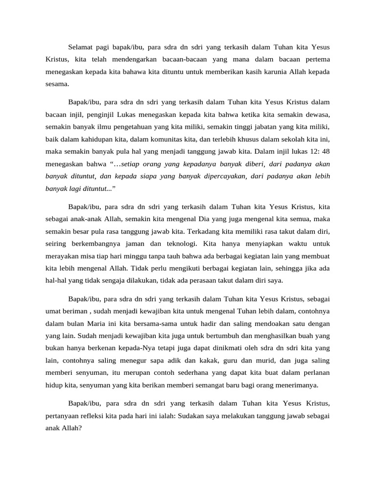 Selamat pagi bapak | PDF