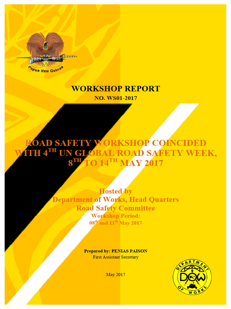 Road Safety Workshop Report 2017 | PDF | Road Traffic Safety | Speed Limit