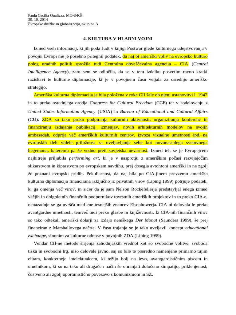 Kultura V Hladni Vojni | PDF