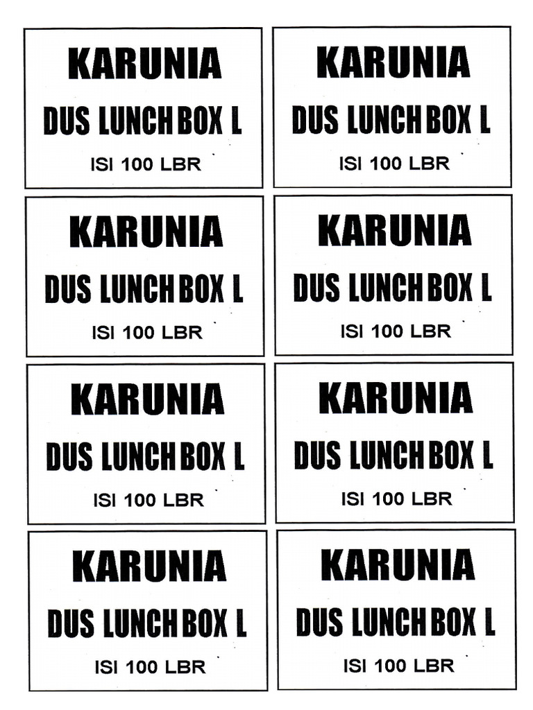 Karunia Dus LB Isi 100 LBR | PDF