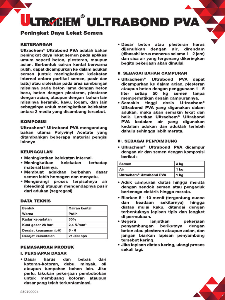 ULTRACHEM ULTRABOND PVA (4 JUL 2023) - P | PDF