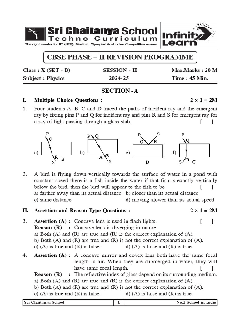 Class 10 Physics Revision Guide | PDF | Optics | Electromagnetic Radiation