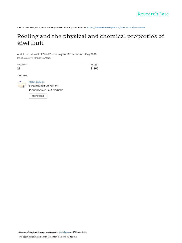 Peeling and The Physical and Chemical Properties o | PDF | Sodium ...