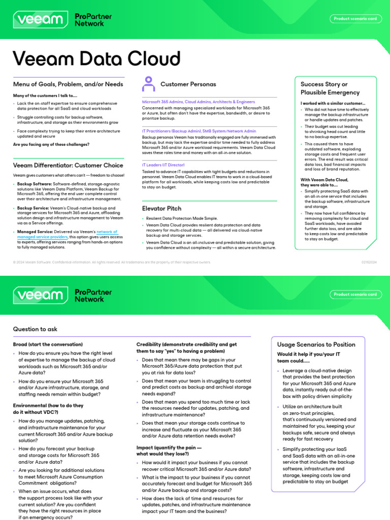Veeam Data Cloud Partner Scenario-2 | PDF | Cloud Computing | Backup