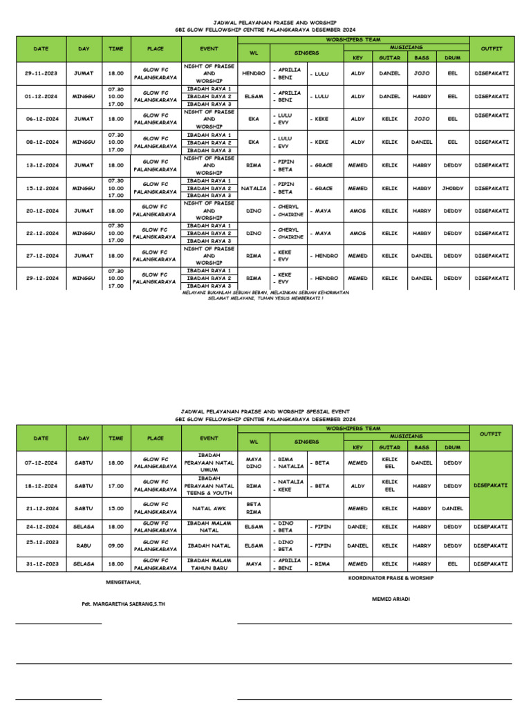 JADWAL DESEMBER 2024 1 | PDF