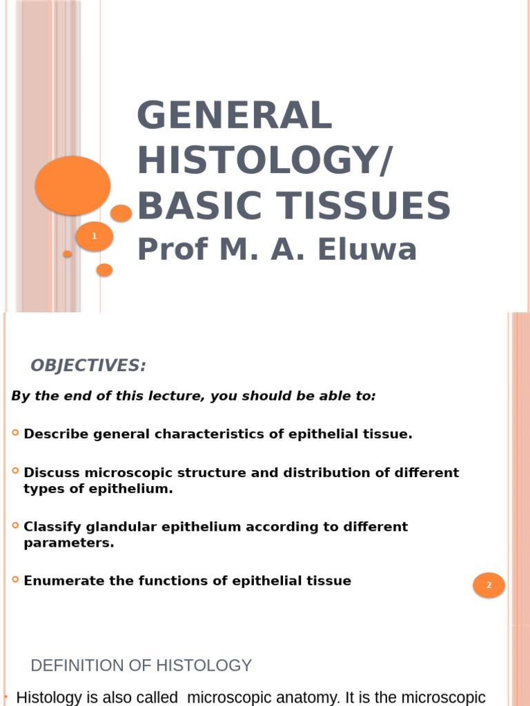 General Histology - Copy | PDF | Epithelium | Connective Tissue