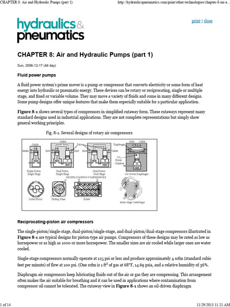 CHAPTER 8 - Air and Hydraulic Pumps (Part 1) | PDF | Pump | Valve