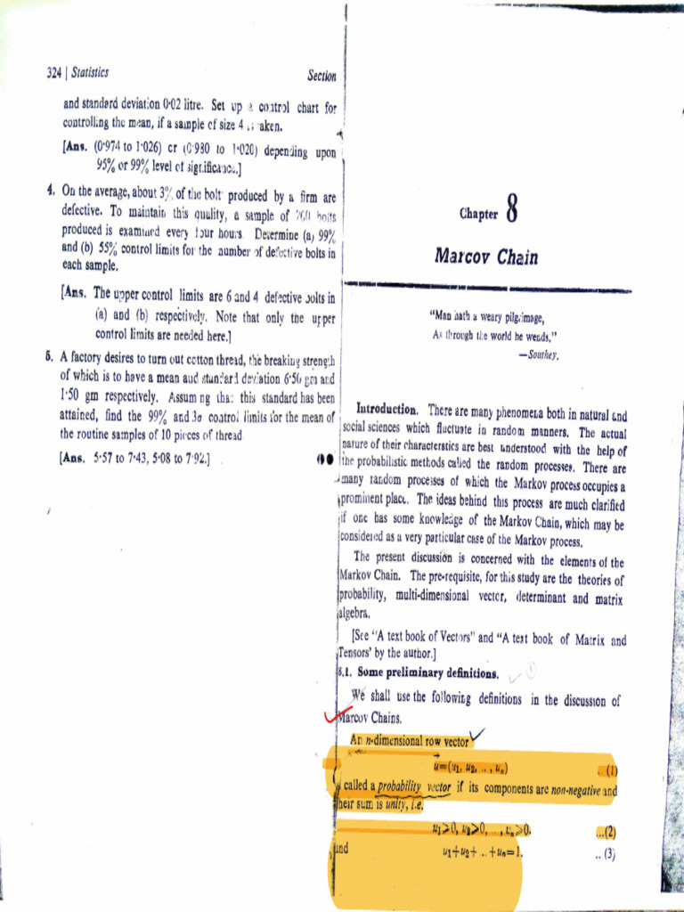 Markov Chain Notes | PDF | Matrix (Mathematics) | Mathematical Analysis