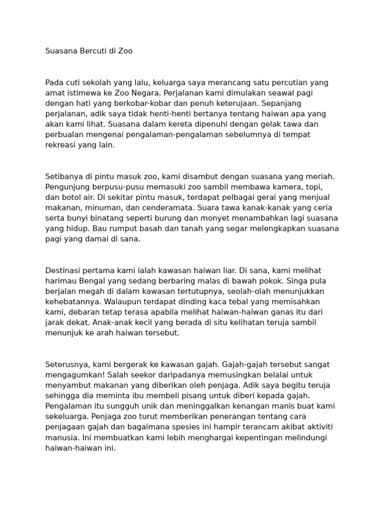 suasana bercuti di zoo 2 | PDF