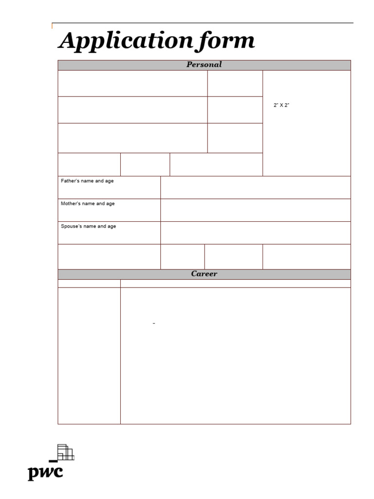 PwC Pre-Employment Application Form | PDF | Background Check | Business