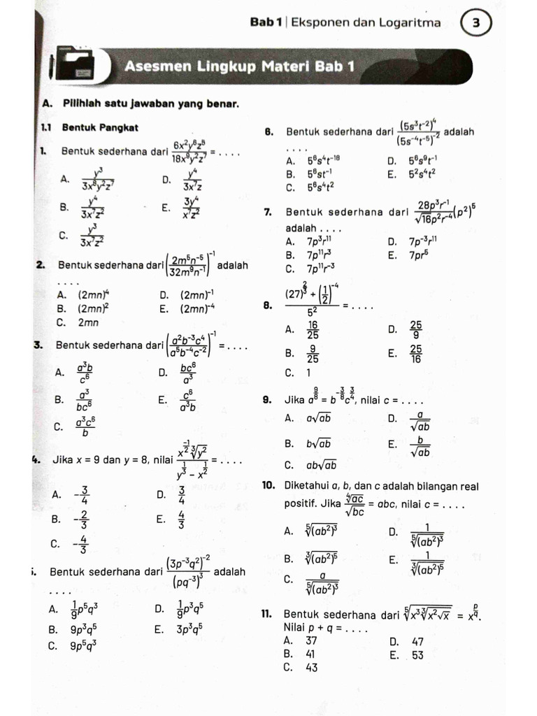 Bab Eksponen Dan Logaritma | PDF