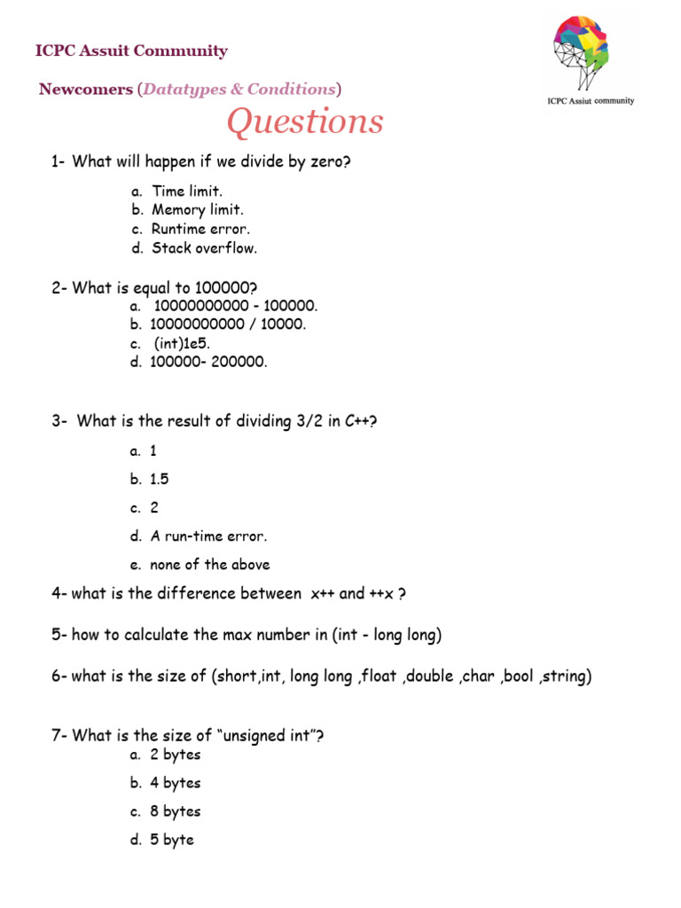 1 Data Type Conditions Pdf Namespace Computer Programming 3994