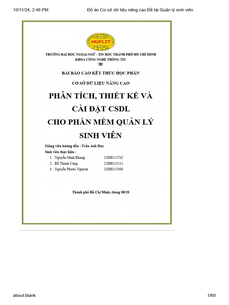 Quanlysinhvien | PDF