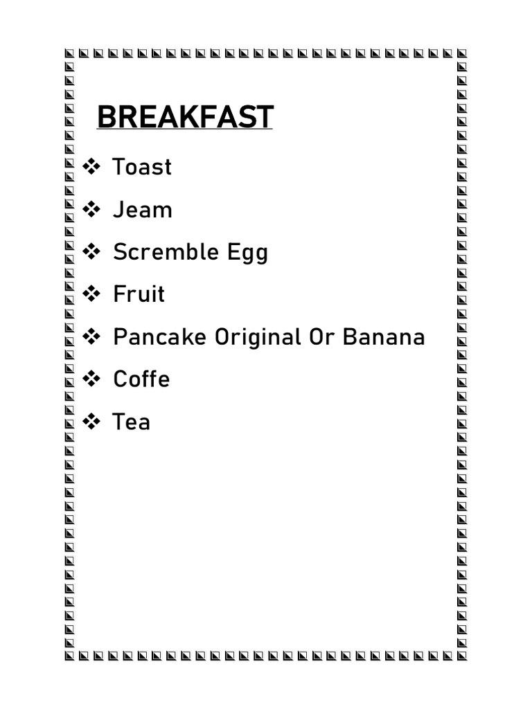 Menu Breakfast | PDF