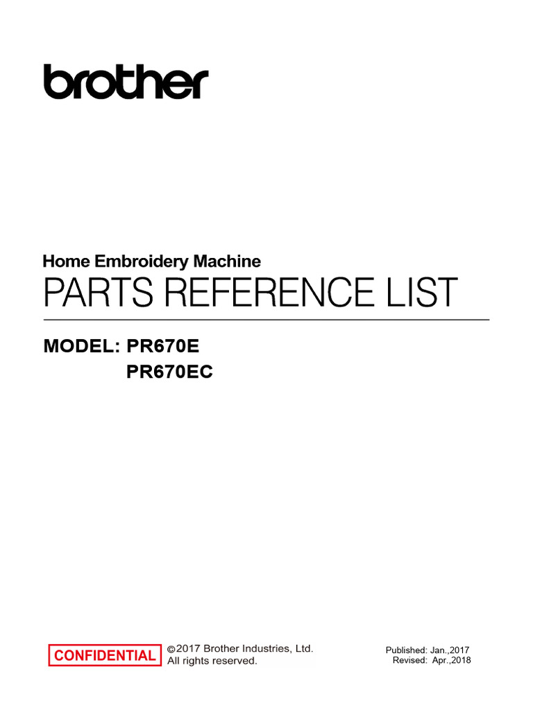 Parts List PR670E | PDF | Screw | Electrical Connector