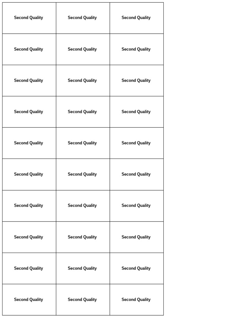 Label Second Quality | PDF