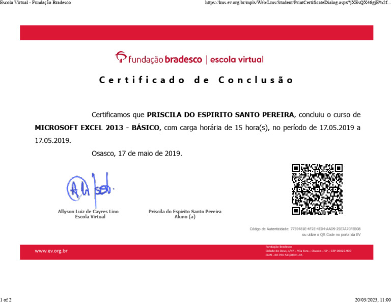 Certificado Excel Básico | PDF
