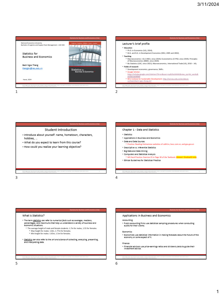 Chapter 1 - Data and Statistics | PDF | Level Of Measurement | Categorical Variable
