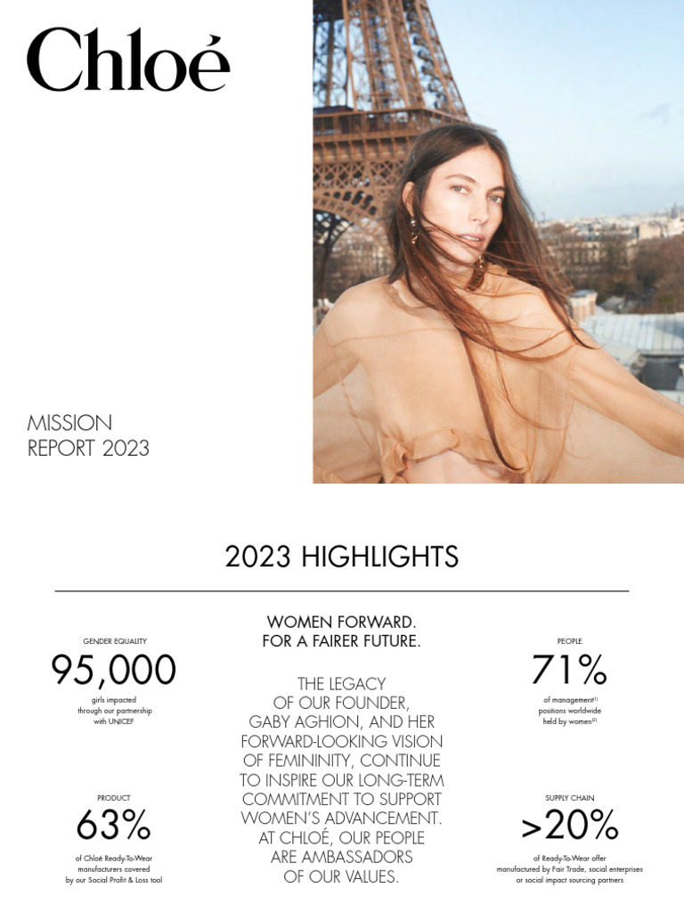 Chloé Mission Report 2023: Women’s Advancement | PDF | Sustainability ...