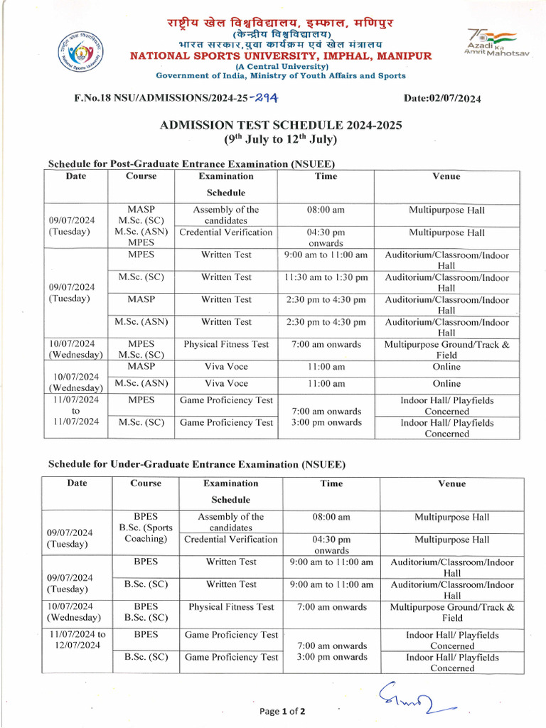 Admission Test Schedule 2024-25 - 0 | PDF | Access Control | Computer ...