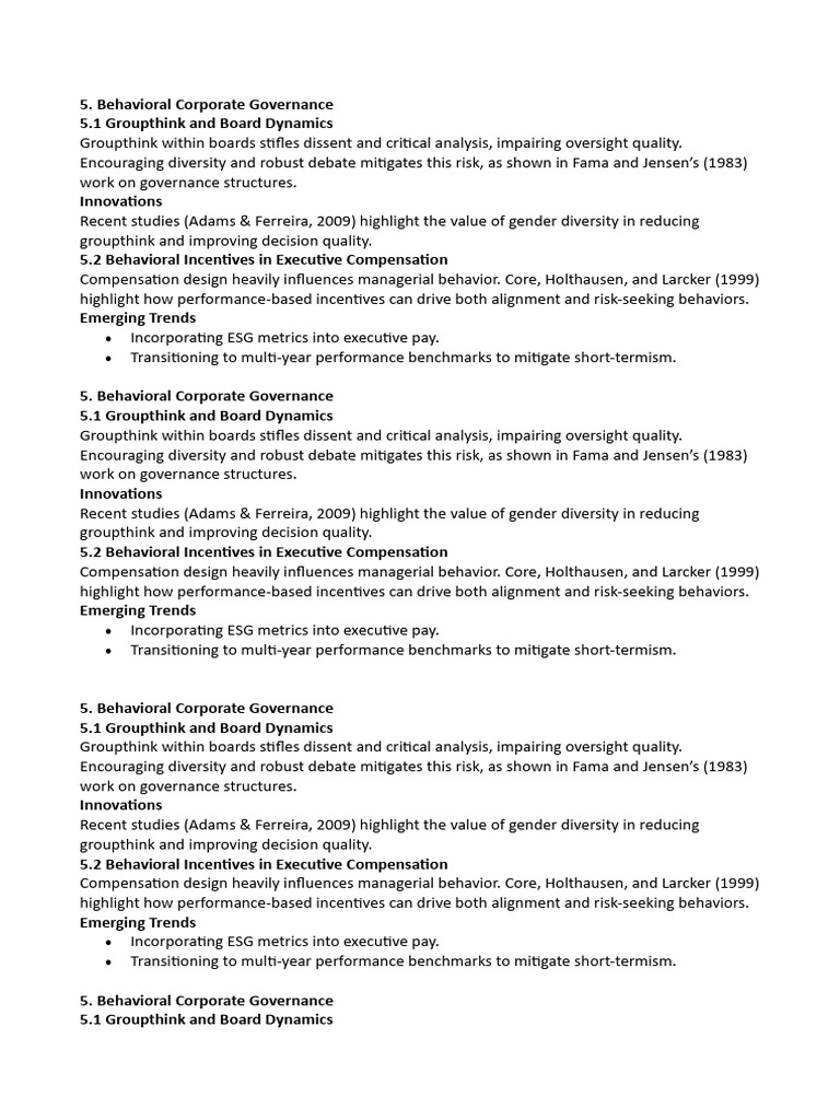 5 Behavioral Corporate Finance | PDF | Executive Compensation ...