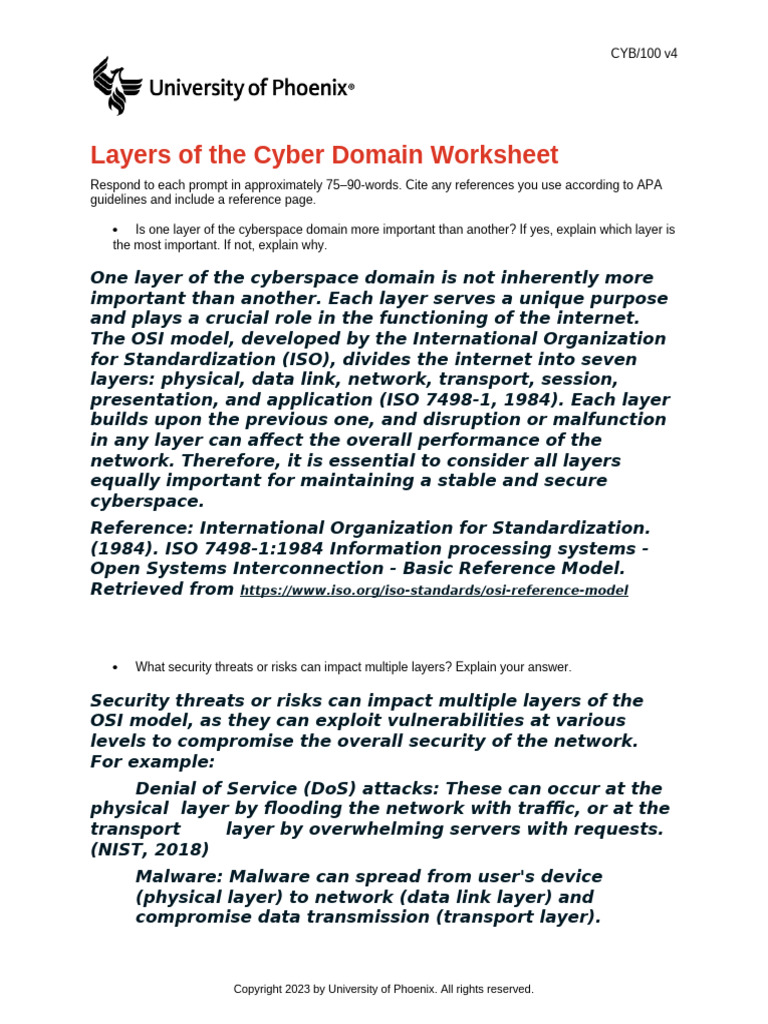 cyb100_v4_wk2_SA_worksheet | PDF | Security | Computer Security