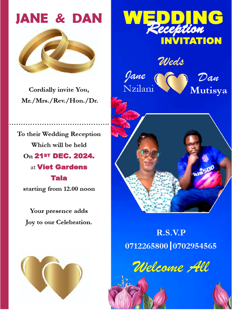 Wedding Reception Invitation Card | PDF