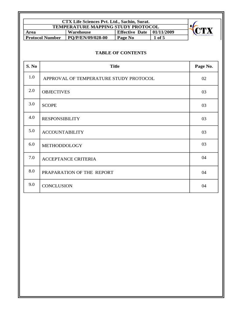 TEMPERATURE MAPPING STUDY PROTOCOL First Floor | PDF | Thermometer ...