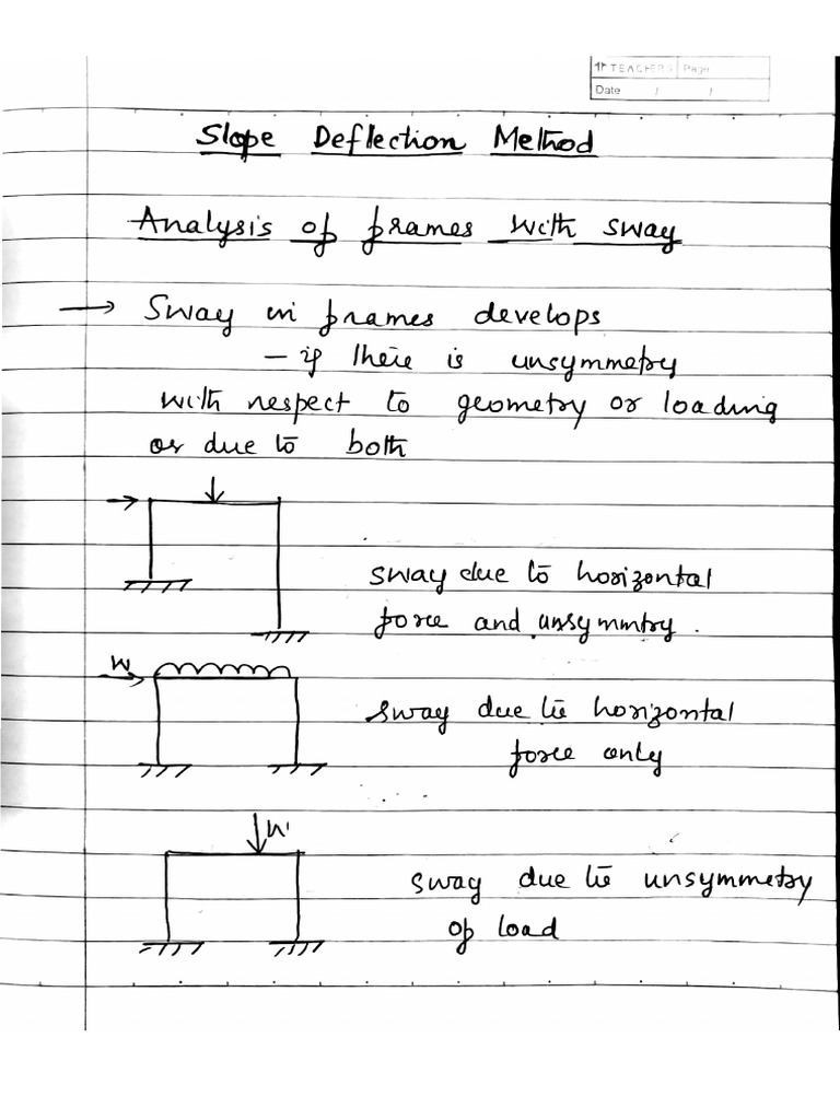 Sway Analysis - Slope Deflection Method | PDF