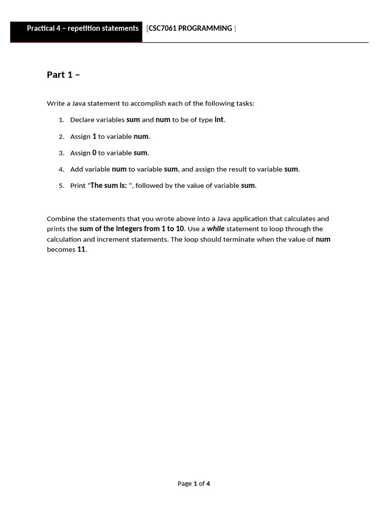 Repetition Statements | PDF | Software Engineering | Computer Engineering