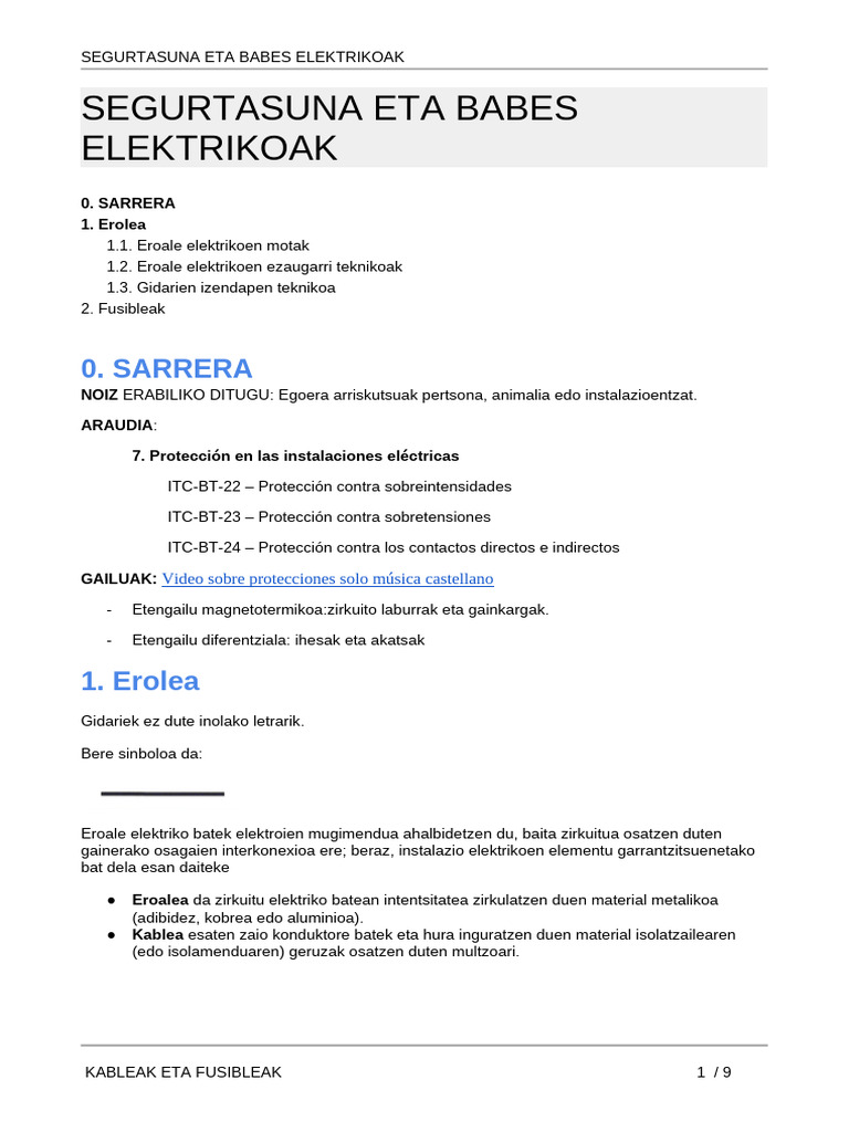 03 Babesak Kable Fusiblea | PDF