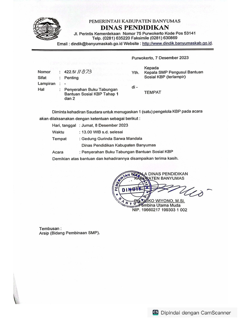 undangan penyerahan butab kbp | PDF