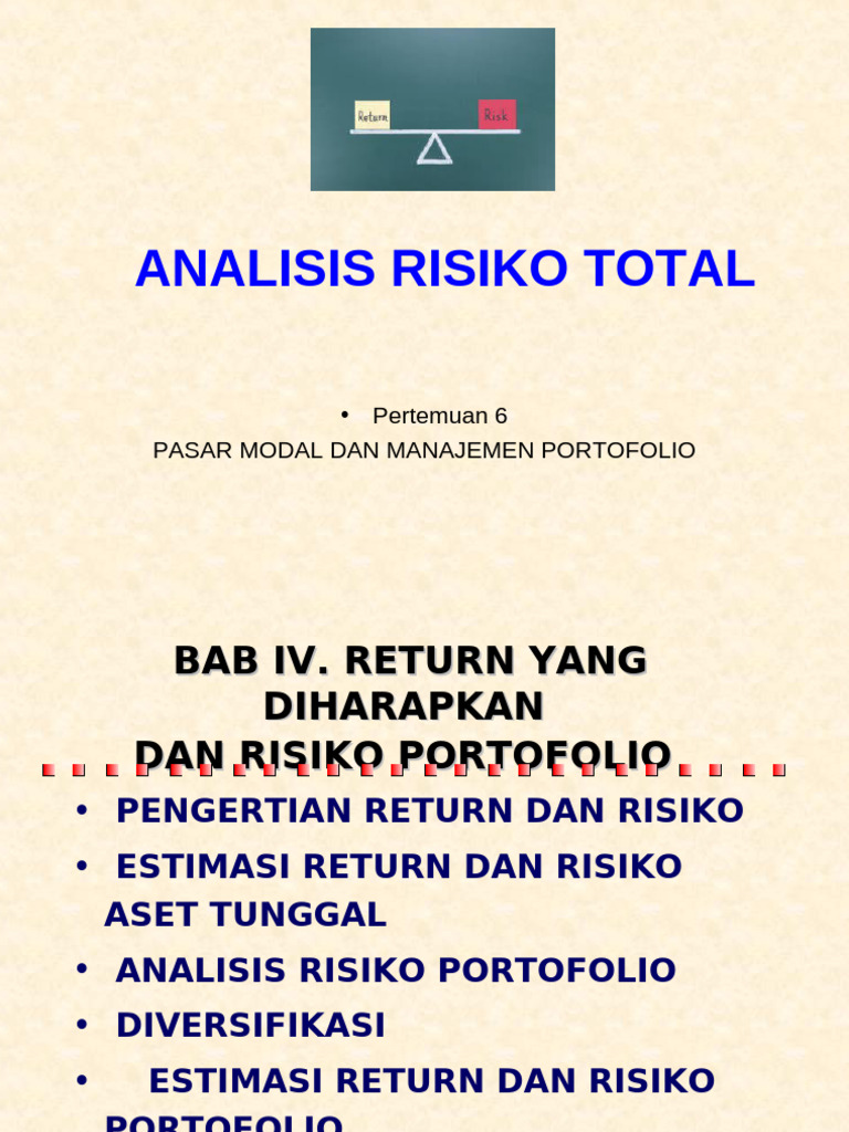Analisis Risiko Total | PDF