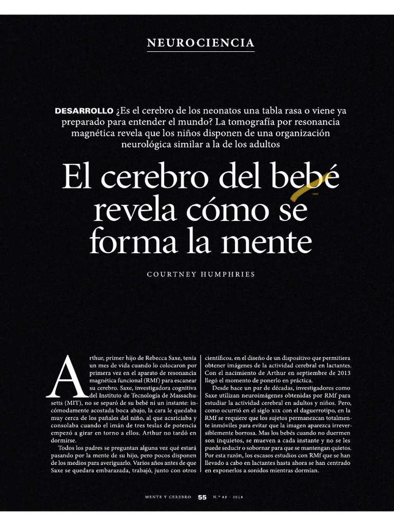 El Cerebro Del Bebé Revela Cómo Se Forma La Mente | PDF