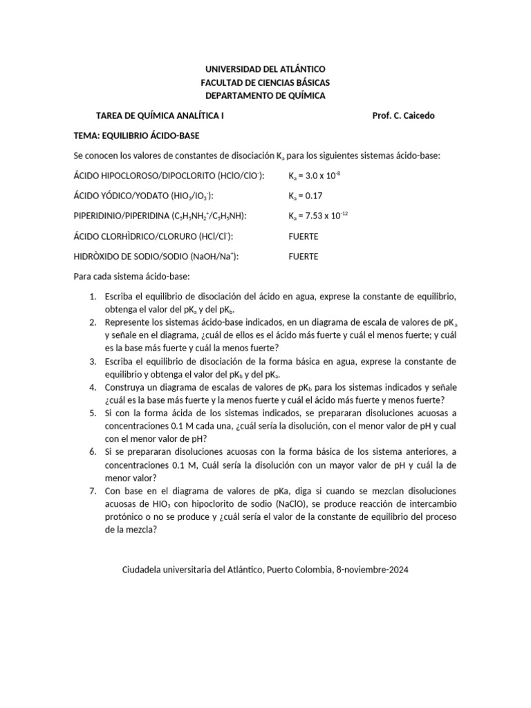 TALLER ÀCIDO-BASE. | PDF