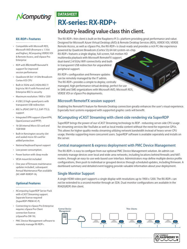 SMB Thin Client for Cloud Desktops | PDF | Remote Desktop Services | Usb