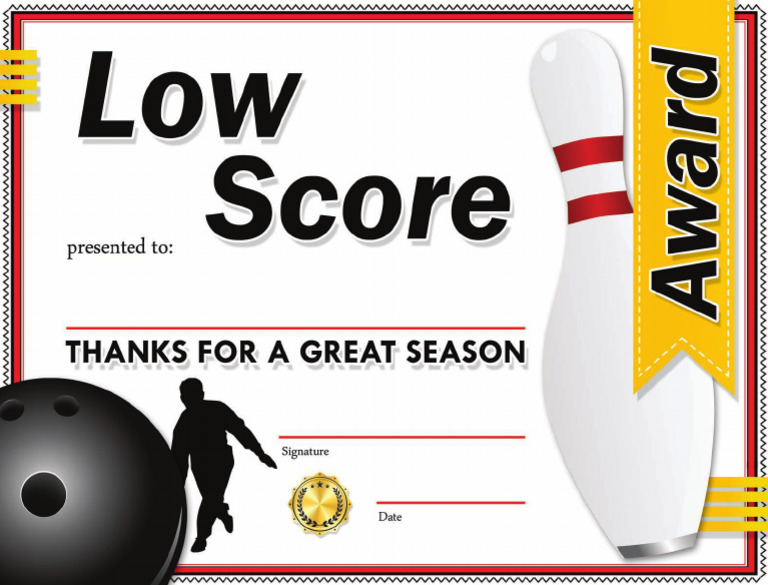 Low Score Bowling Award | PDF