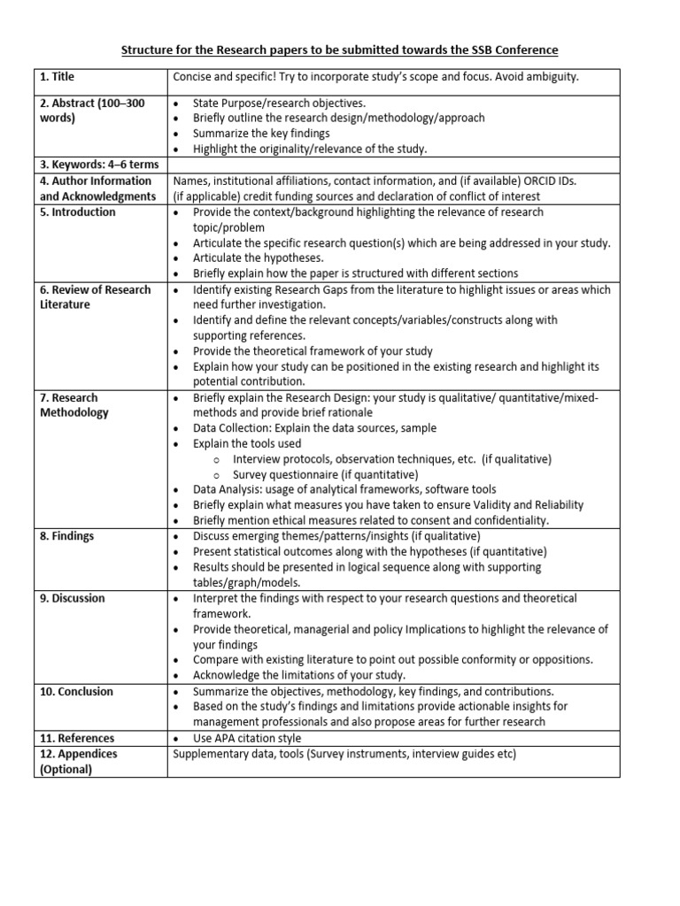 Research Paper Structure | PDF | Methodology | Survey Methodology
