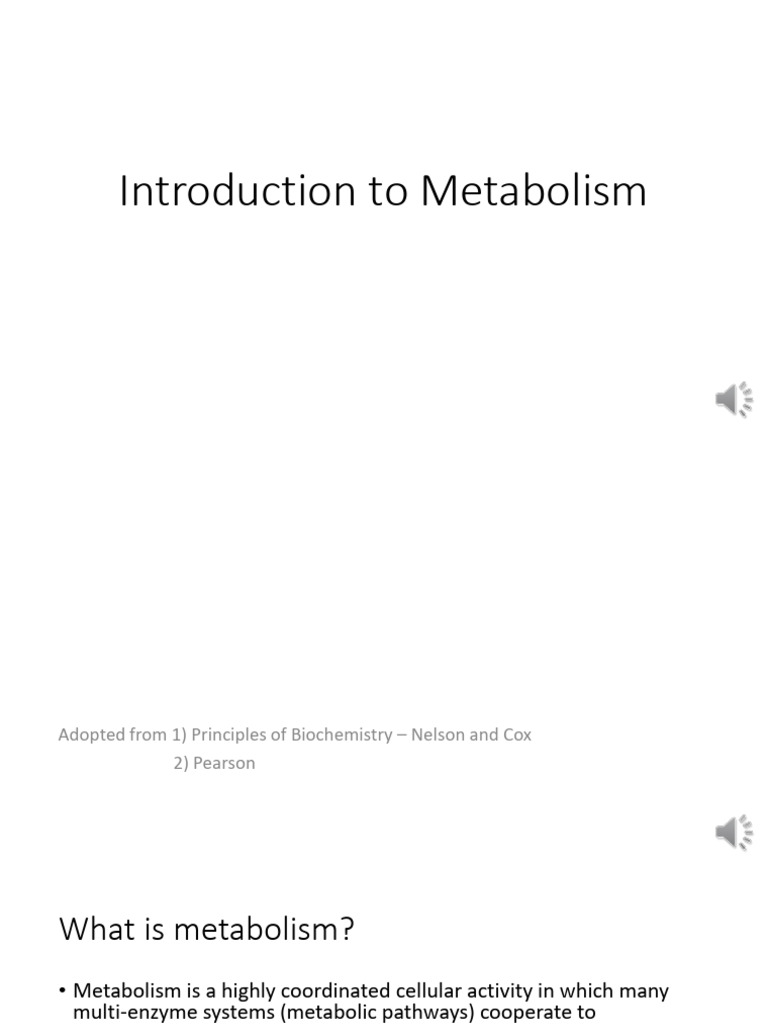 Introduction to Metabolism - Final - Copy | PDF | Metabolism | Metabolic Pathway