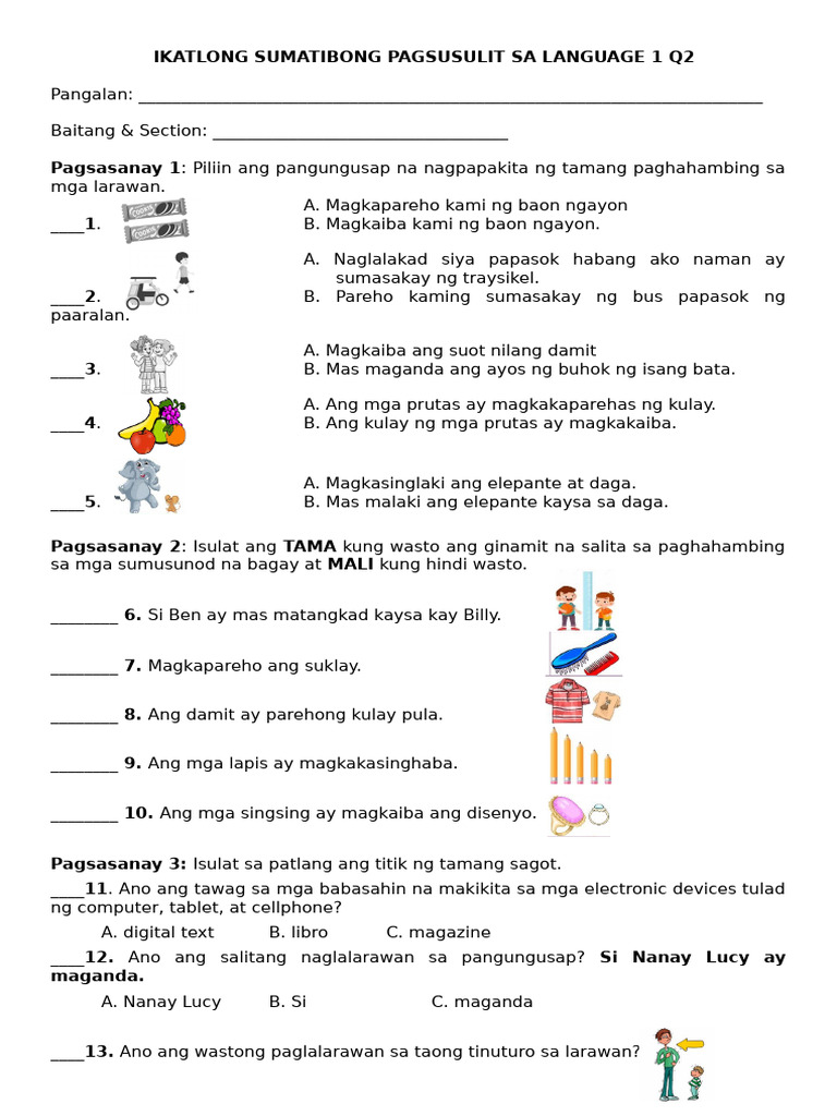Q2 - SUMMATIVE TEST 3 in LANGUAGE | PDF