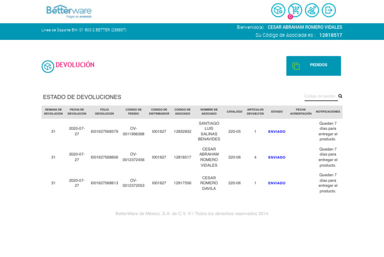 BetterWare - Devoluciones | PDF