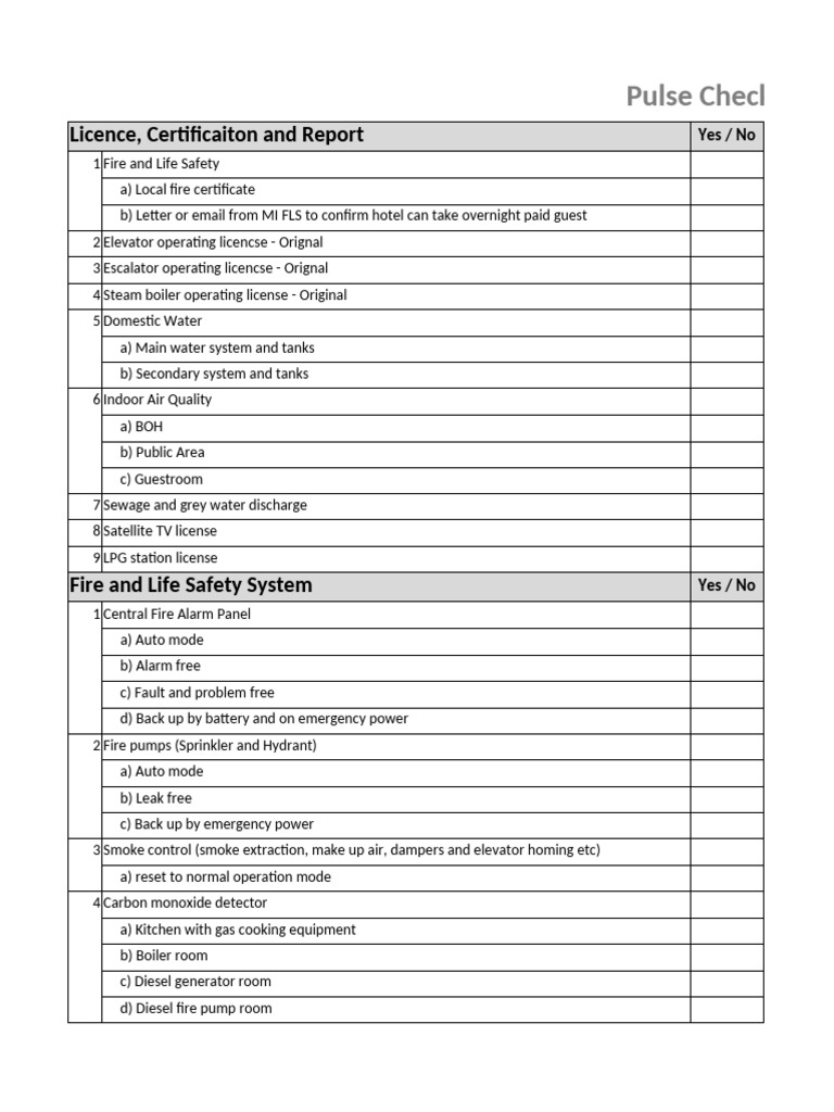 Pulse Checklist | PDF | Water Heating | Water