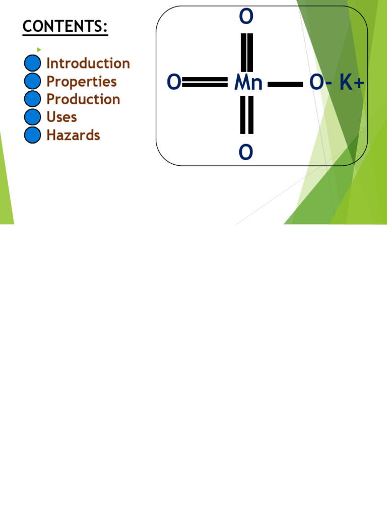 Inorganic Chemical Compound Potassium Permanganate | PDF | Potassium ...