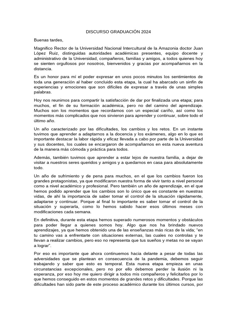 DISCURSO | PDF | Amor | Motivación