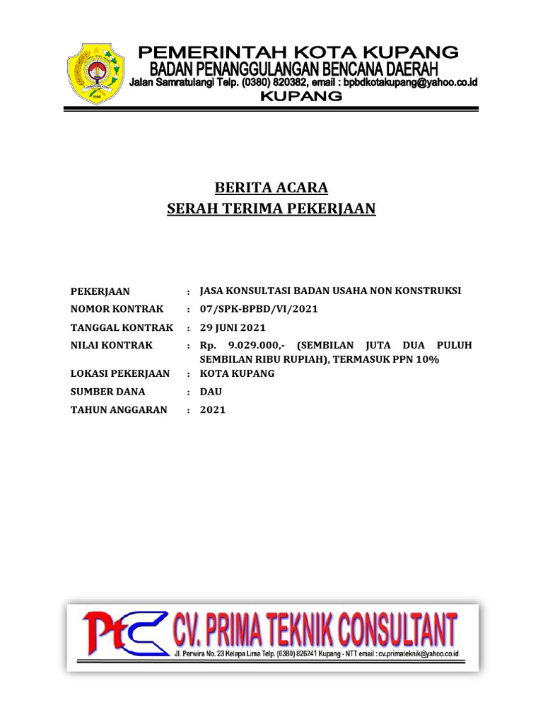 Berita Acara BPBD | PDF