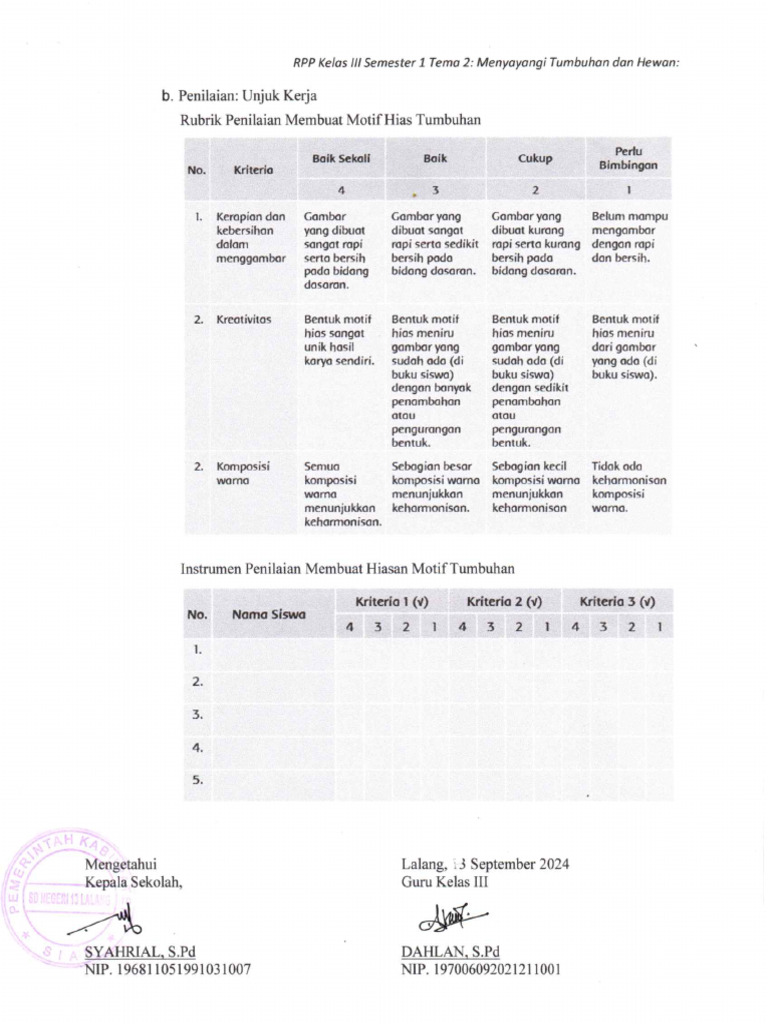 RPP TEMATIK KELAS 3 | PDF