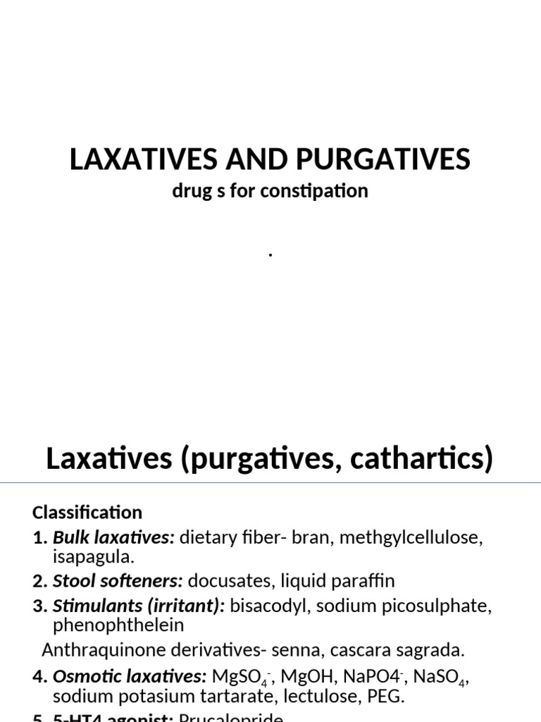 Laxatives and Purgatives | PDF | Digestive Diseases | Medical Specialties