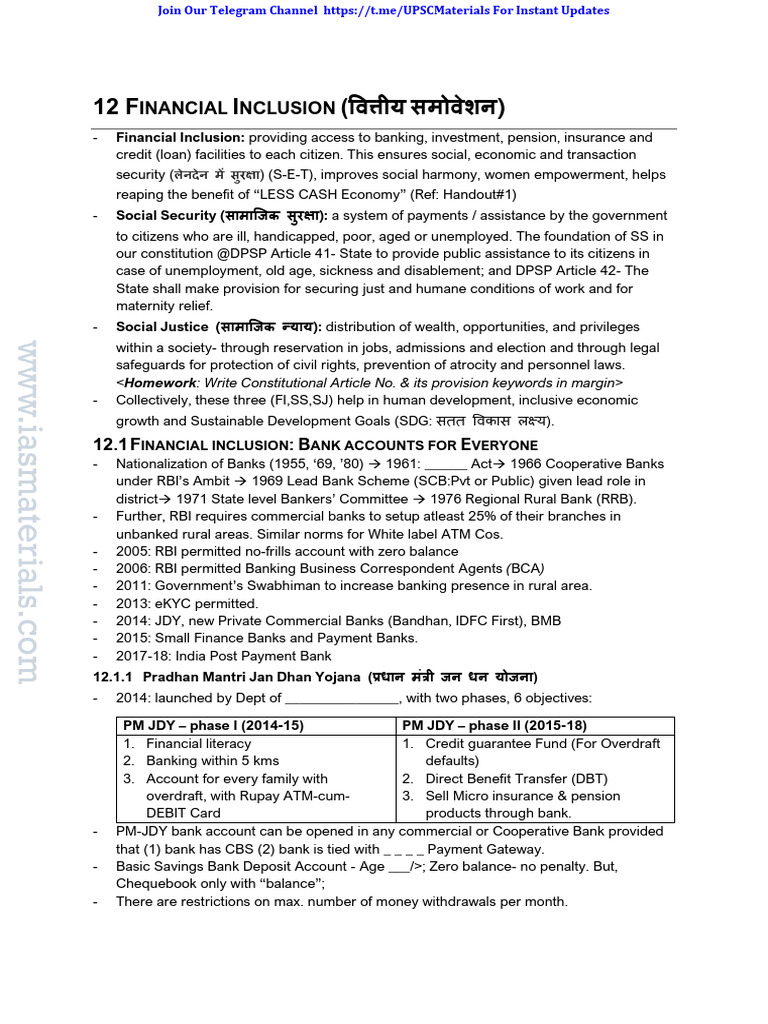 Mrunal Lecture 12 @ | PDF | Banks | Financial Inclusion